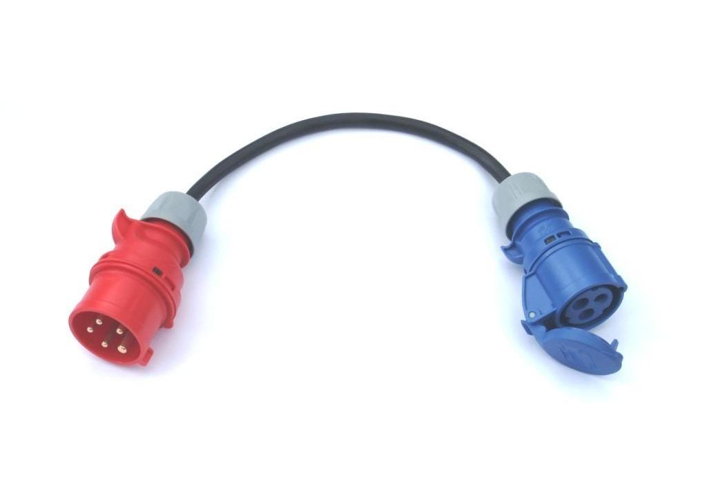 Adapter 16A Stecker rot auf 16A Kupplung blau | EV PLUG TECHNOLOGIES ...